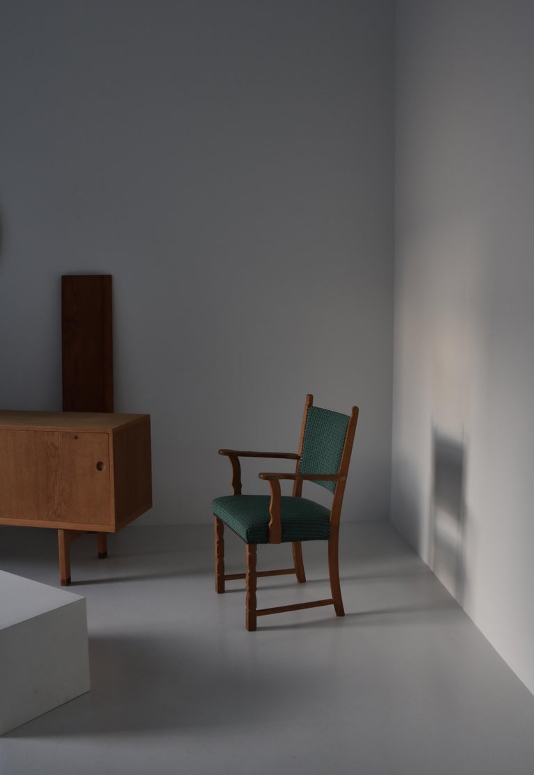 1960s Arm Chair in Oak and Wool Fabric by Henry Kjærnulff, Danish ...