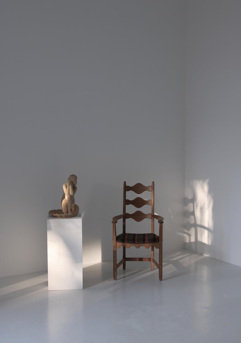 1960s Arm Chair in Oak and Wool Fabric by Henry Kjærnulff, Danish ...