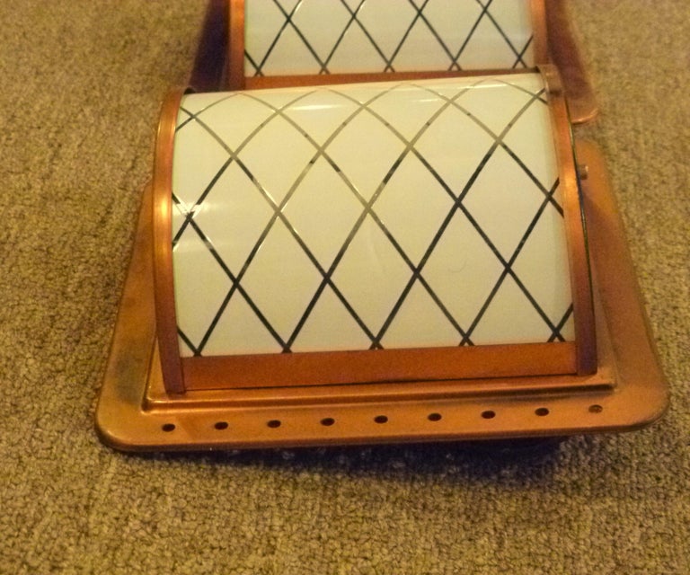 1960s Arts and Crafts Style Pair of Copper Wall Lights with Glass ...