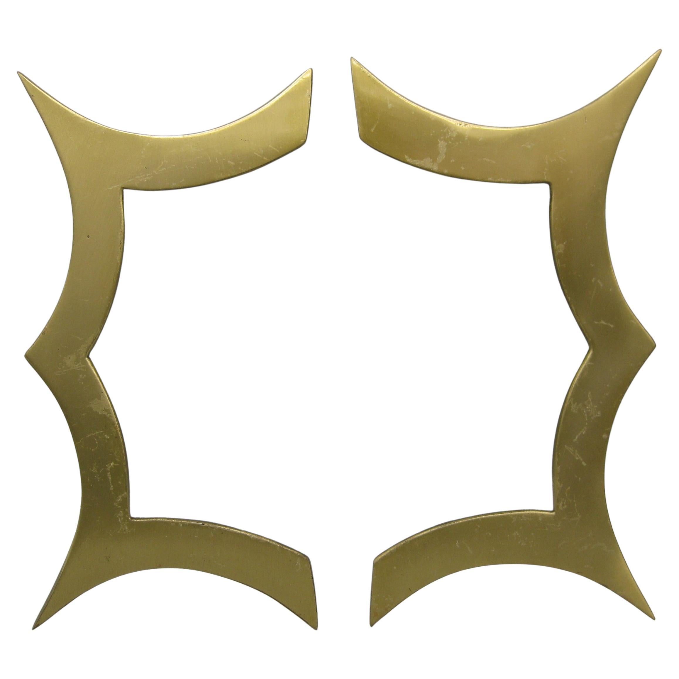 1960s Asian Form Large Solid Brass Front Door Handles Pulls Unused ...