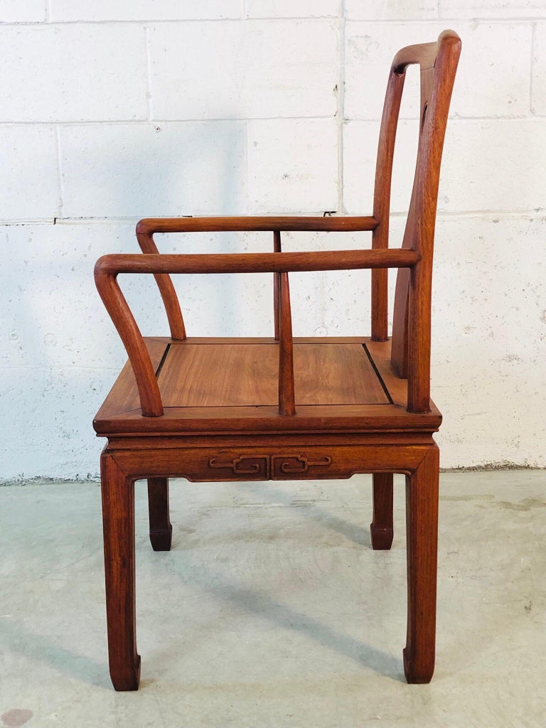 1960s Asian-Style Hand Carved Armchair For Sale at 1stDibs
