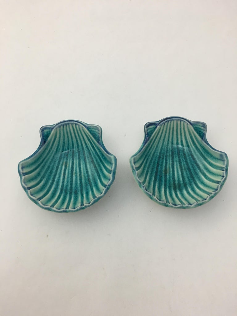 1960s Azure Blue Japanese Scallop Shell Bowls at 1stDibs
