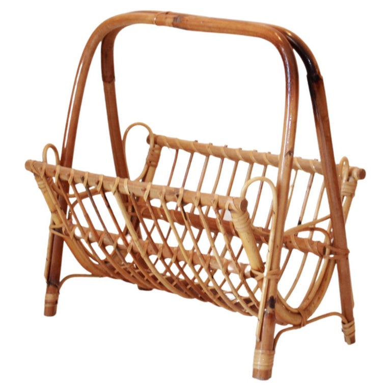 Bamboo Magazine Rack in Franco Albini Style, Italy 1960s For Sale at ...