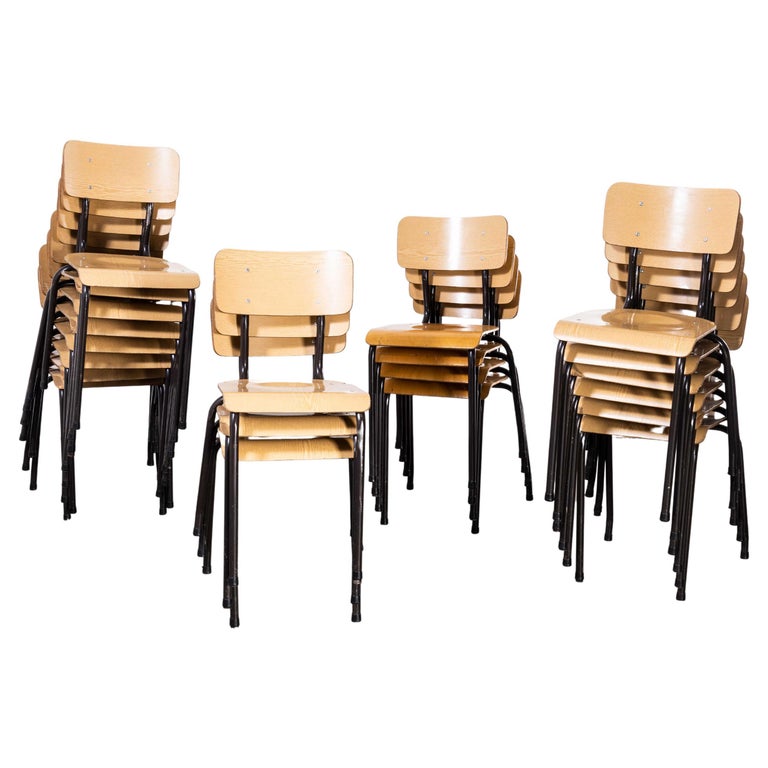 1960's Batch of Laminate Belgian Stacking School Chairs, Set of Twenty ...
