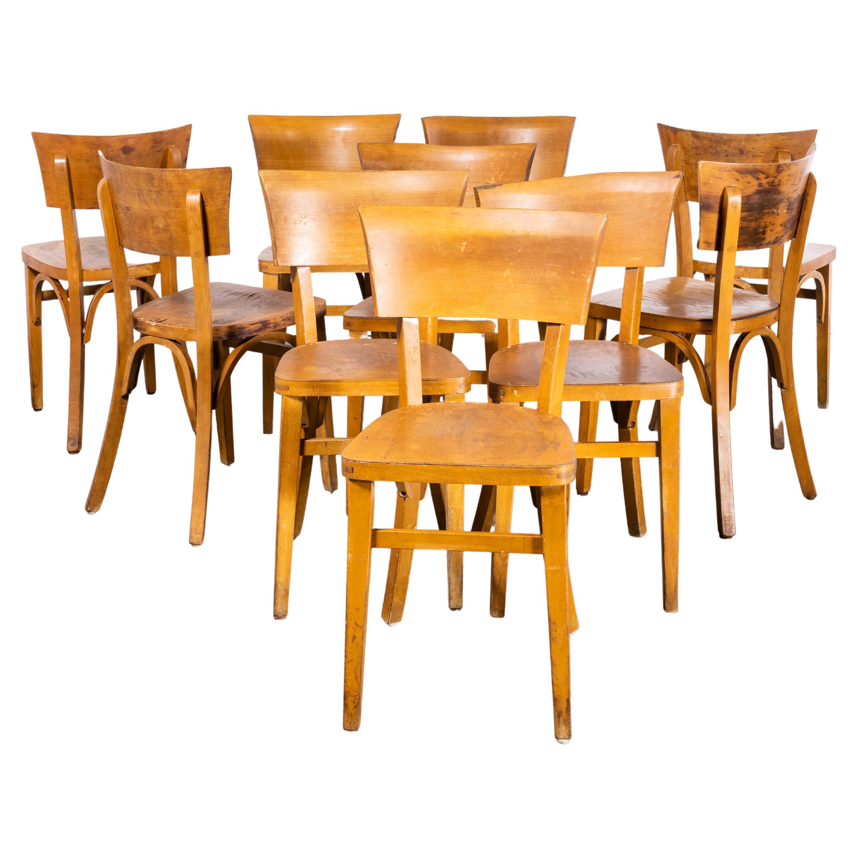 1960s Baumann Deep Back Walnut Bistro Dining Chairs, Set of Eight For ...