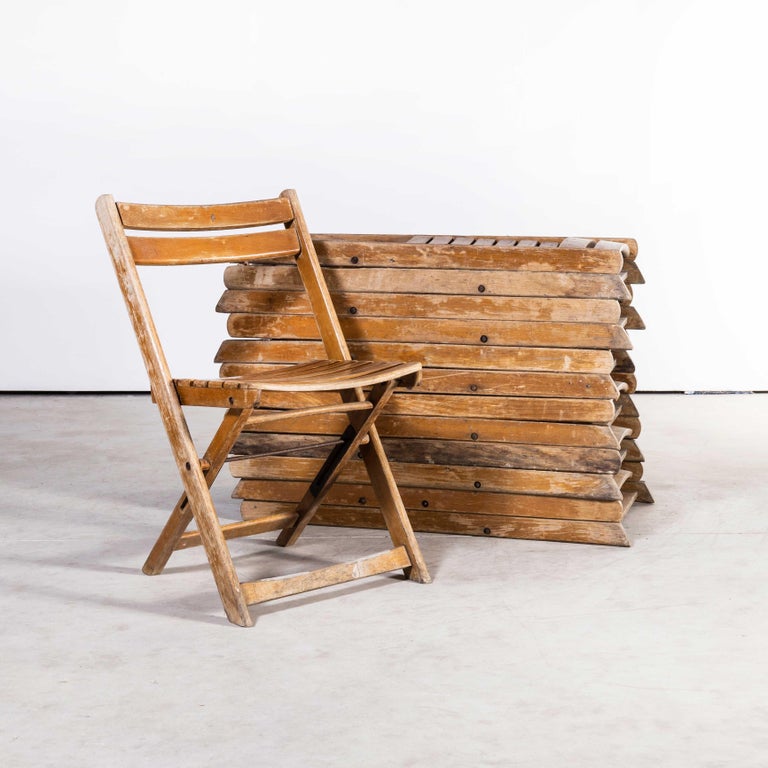 1960's Beech Folding Chairs - Set Of Twelve - (Model 2183) For Sale at ...