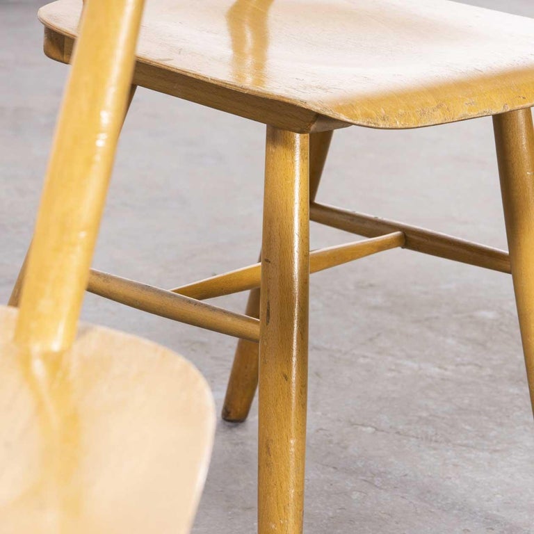 1960's Beech Wood Dining Chair by Ton - Set of Four For Sale at 1stDibs