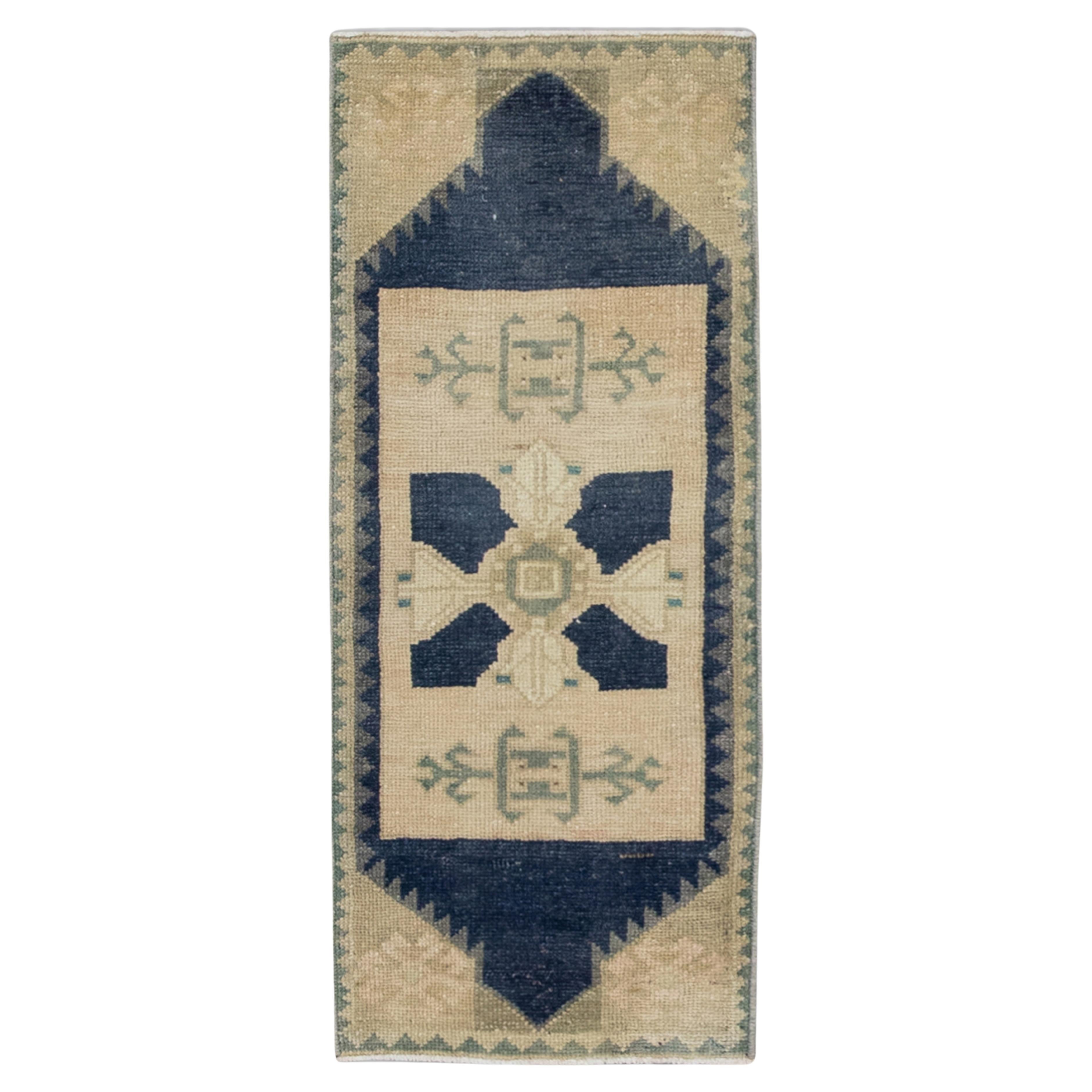 1960s Blue and Pink Vintage Turkish Mini Rug 1'4" X 2'11" For Sale at ...