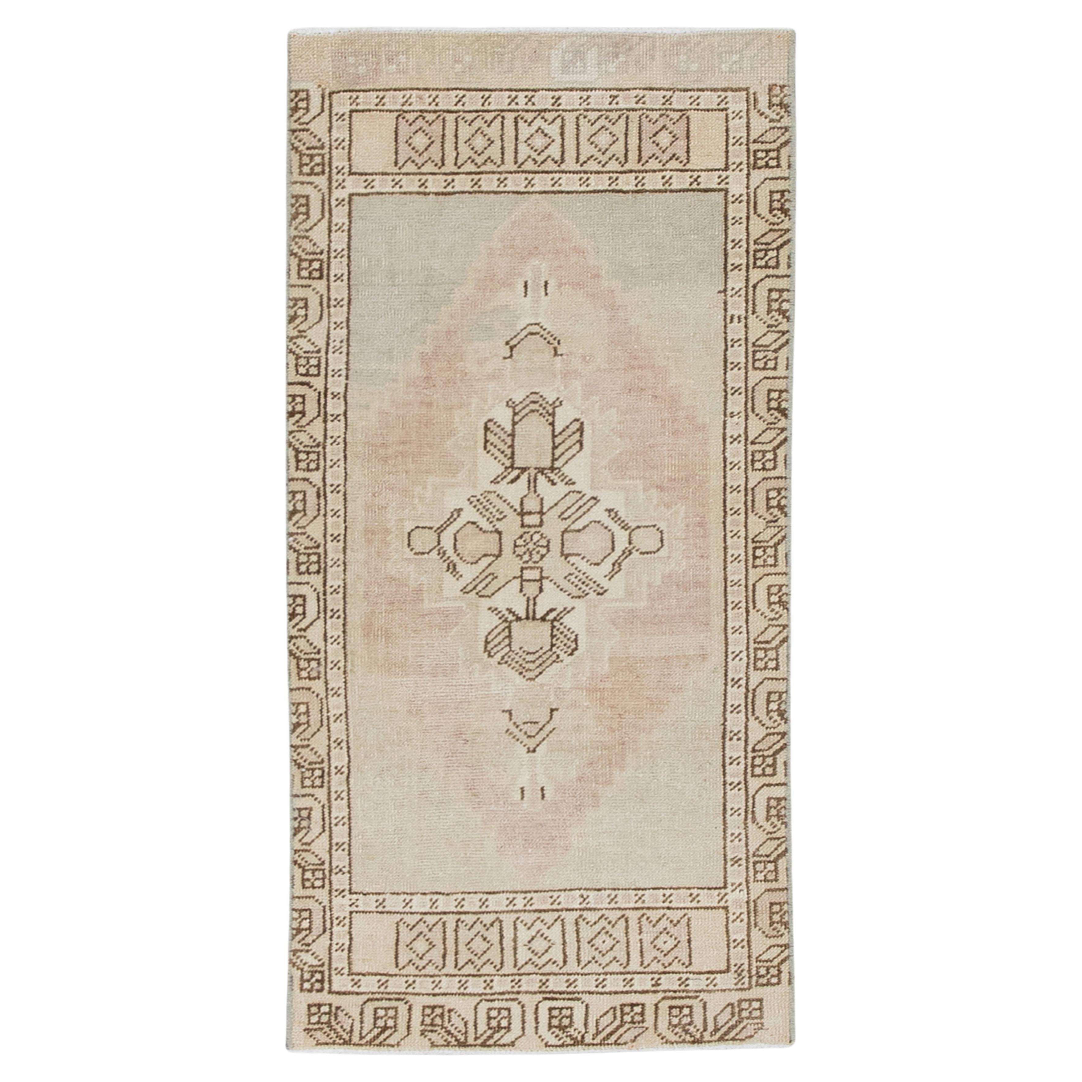 1960s Blue and Brown Vintage Turkish Mini Rug 1'5" x 2'5" For Sale at ...