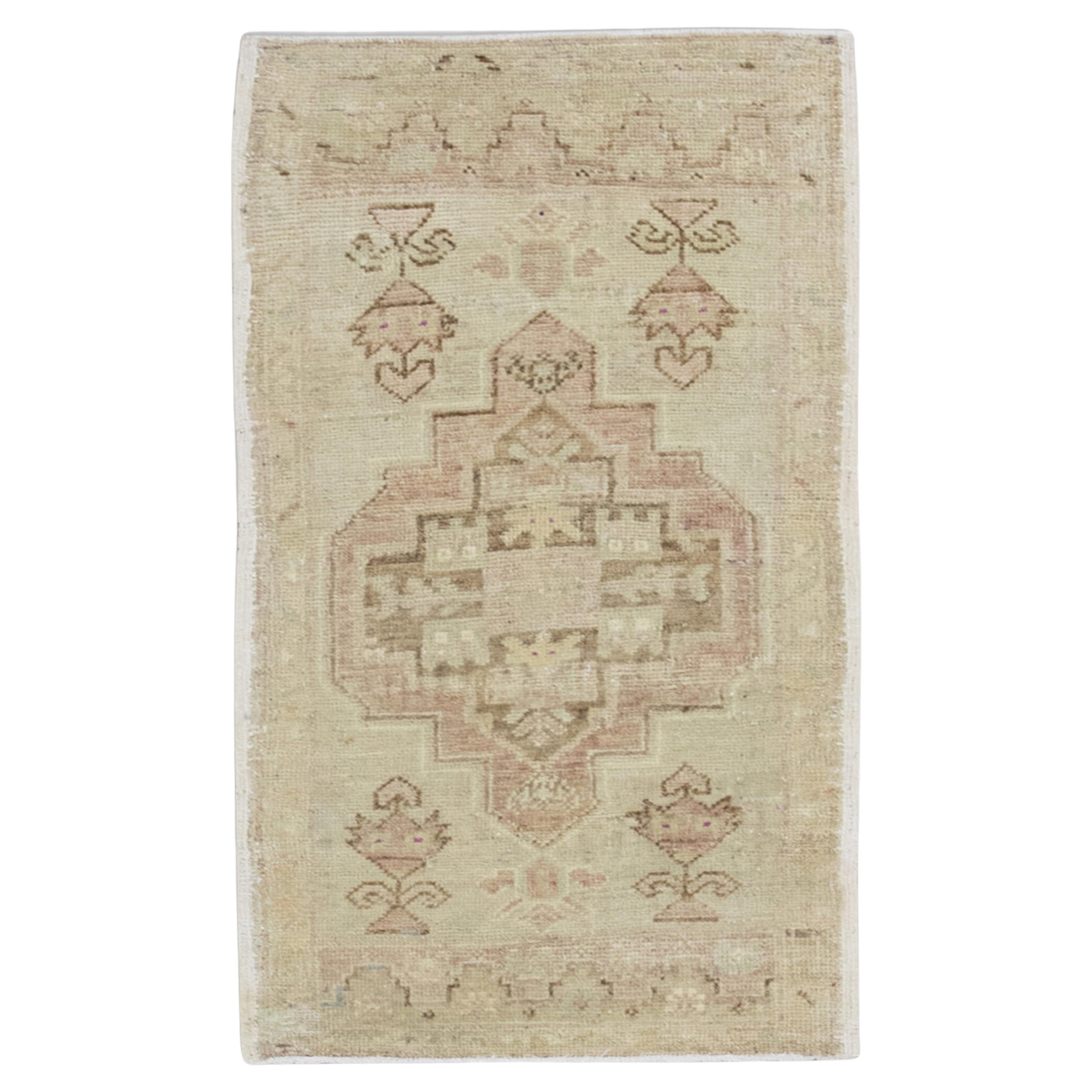 1960s Pink and Brown Vintage Turkish Mini Rug 1'6" x 3'2" For Sale at ...