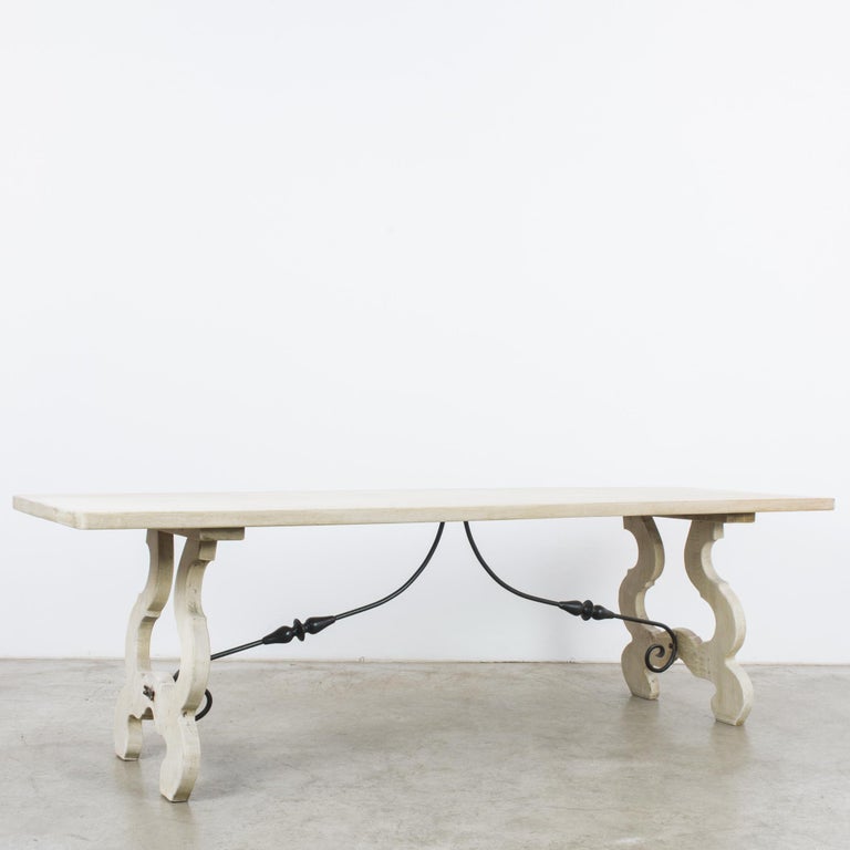 1960s Belgian Oak Dining Table at 1stDibs