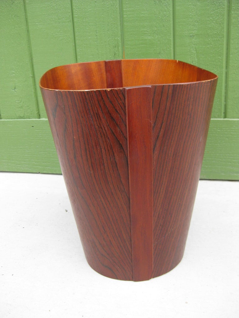 1960's, Beni Mobler Danish Modern Rosewood Waste Basket Trash Can ...
