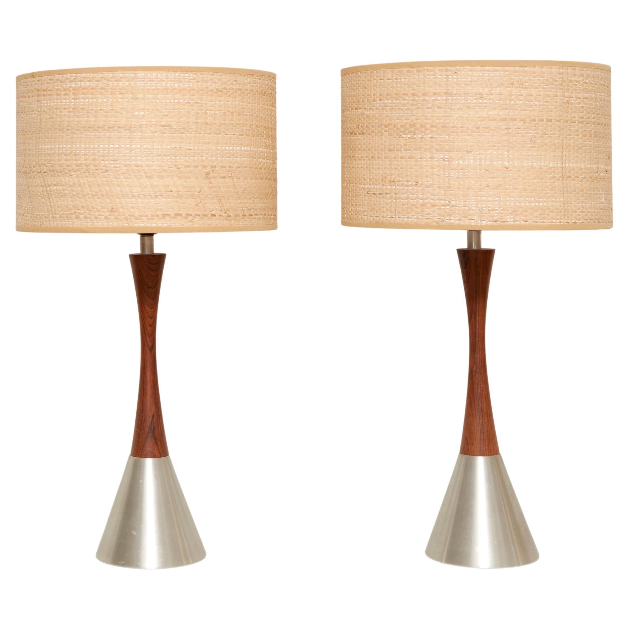 Pia Manu Table Lamps Pyramid Form in Stacked Glass and Corten Steel ...