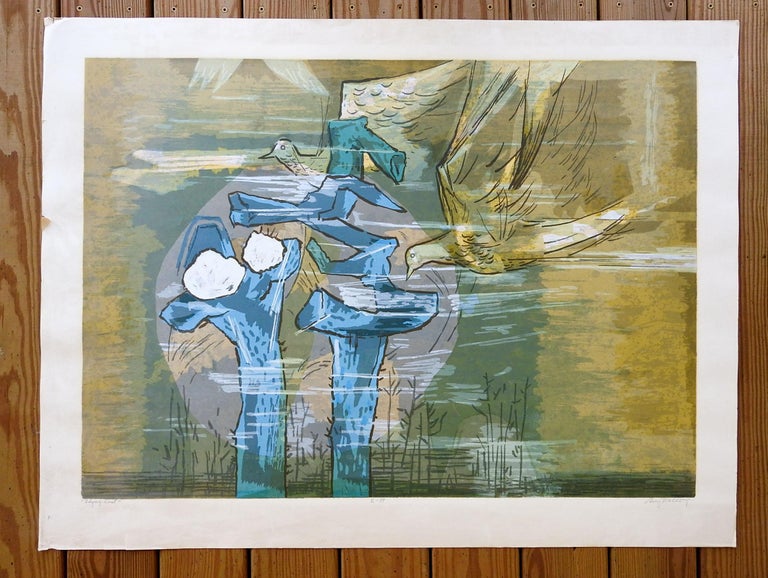 1960s Birds Serigraph by Guy MacCoy For Sale at 1stDibs
