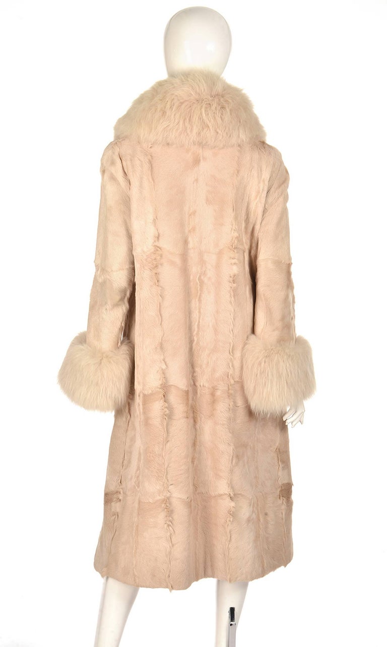 1960s Bisque Calf and Angora Rabbit Fur Coat at 1stDibs | angora fur coat