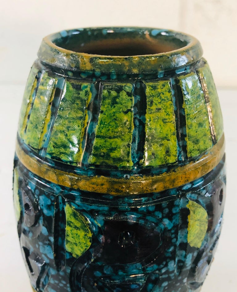 1960s Bitossi Style Italian Pottery Vase For Sale at 1stDibs