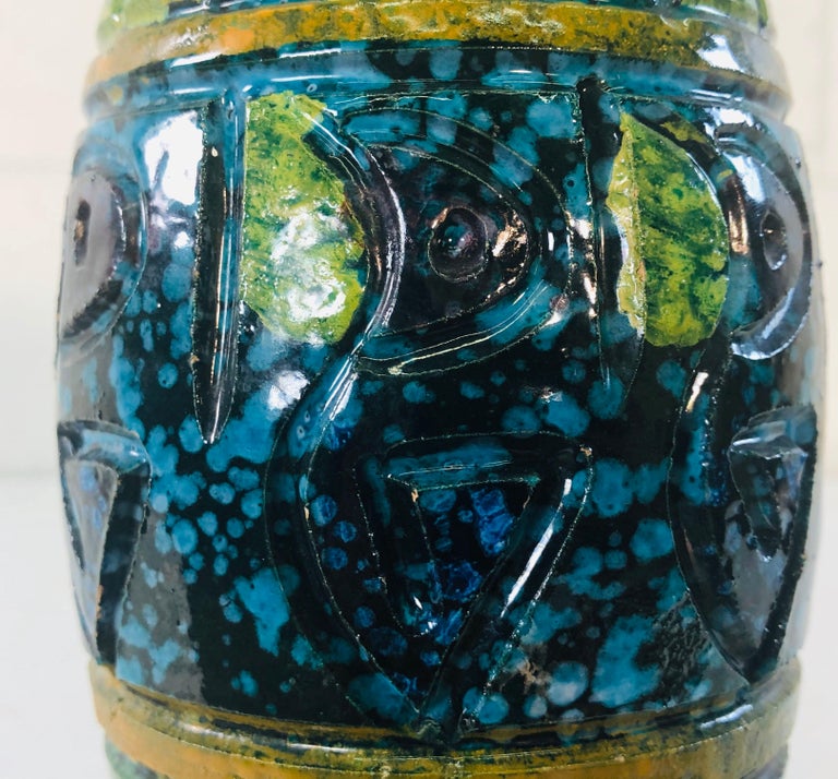 1960s Bitossi Style Italian Pottery Vase For Sale at 1stDibs