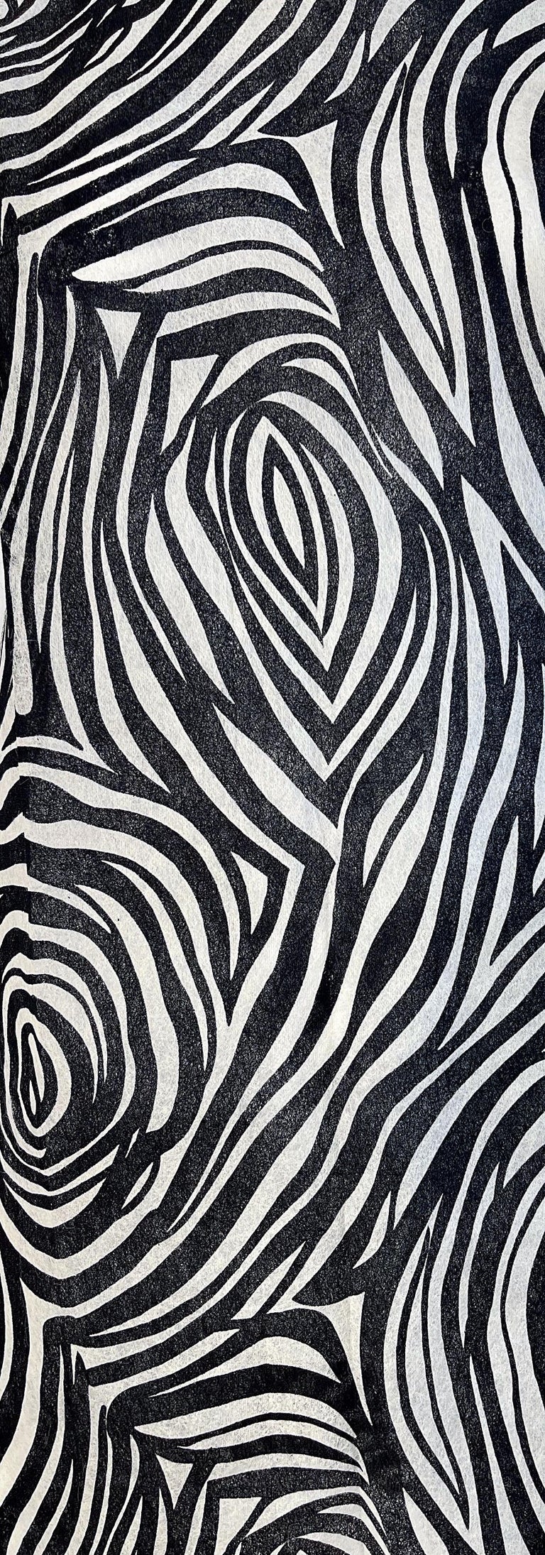 1960s Black and White Paper Shift Dress Psychedelic Zebra Print Mod ...