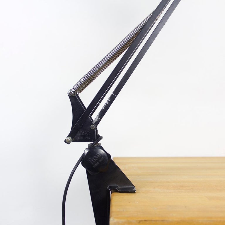 1960s Black Architect Table Mounting Lamp by Fase For Sale at 1stDibs