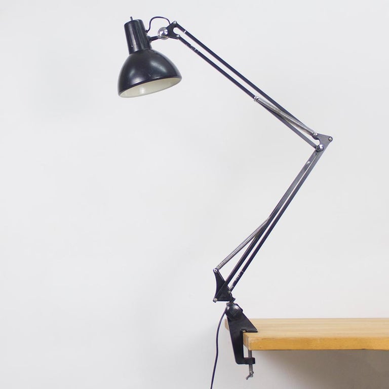 1960s Black Architect Table Mounting Lamp by Fase For Sale at 1stDibs