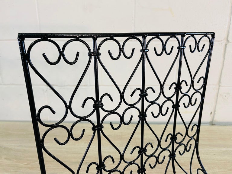 1960s Black Scroll Metal Magazine Rack at 1stDibs