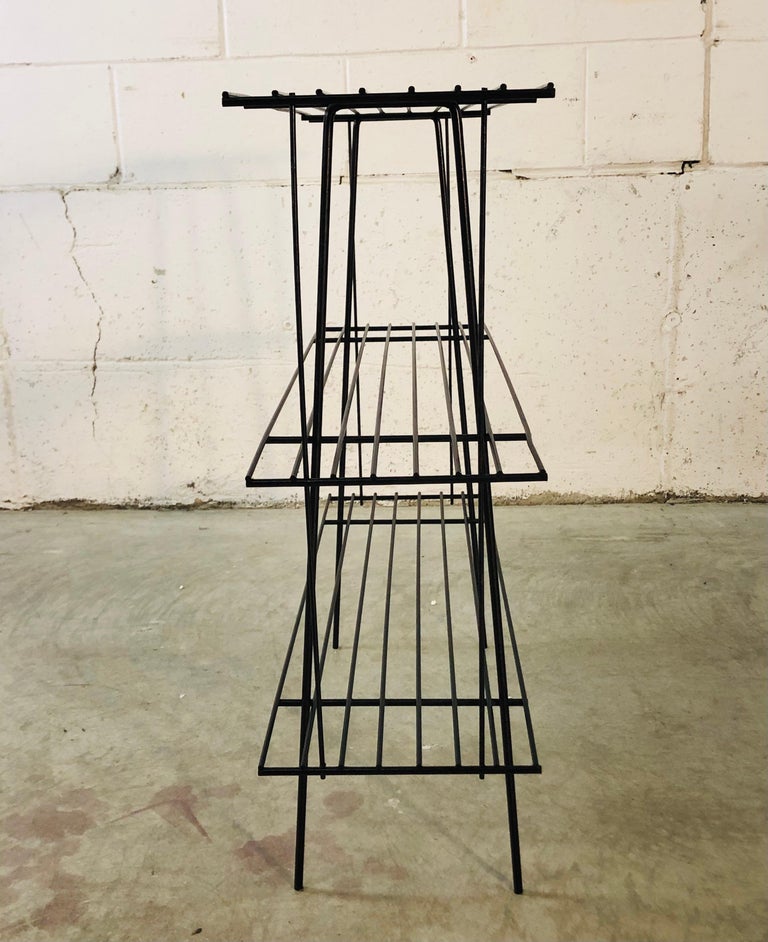 1960s Black Wire Rack Book Shelf at 1stDibs