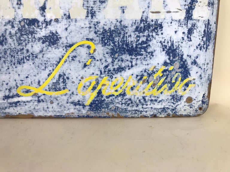 1960s Blue Hard Cardboard Vintage Italian Bitter Campari Sign For Sale ...