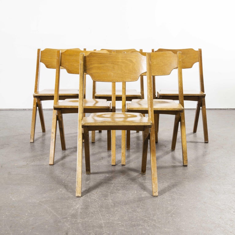 1960s Bombenstabil Stacking Beech Dining Chairs, Set of Four For Sale ...
