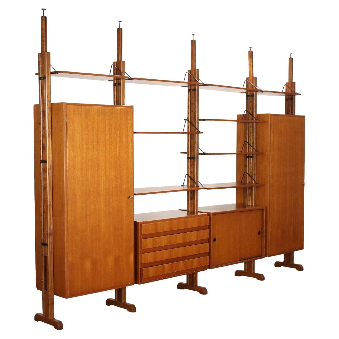 Wall Bookcase Metal Uprights Maple Shelves Vintage Manufactured in ...