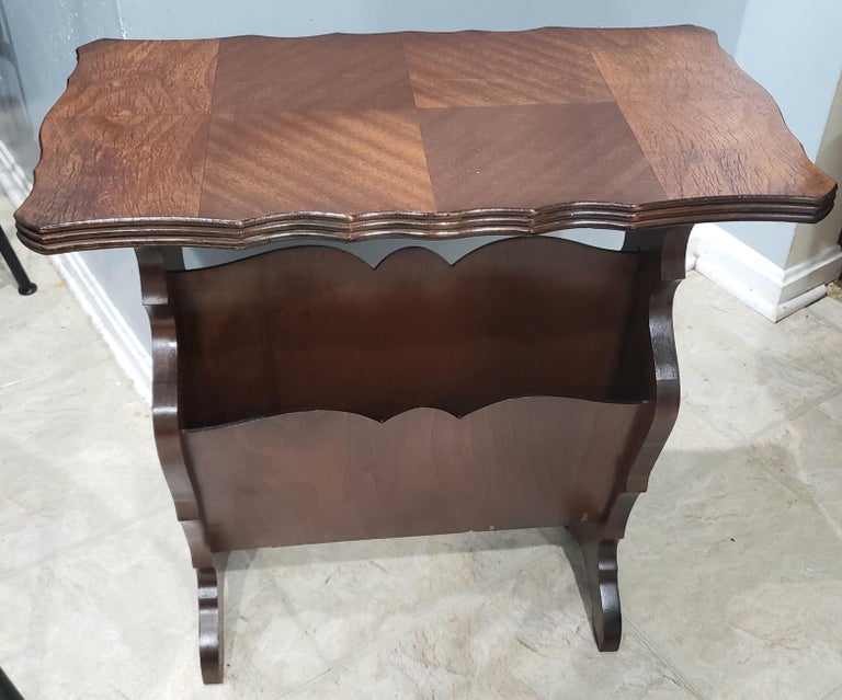 1960s Bookmatched Top Mahogany End Table Magazine Rack For Sale at ...