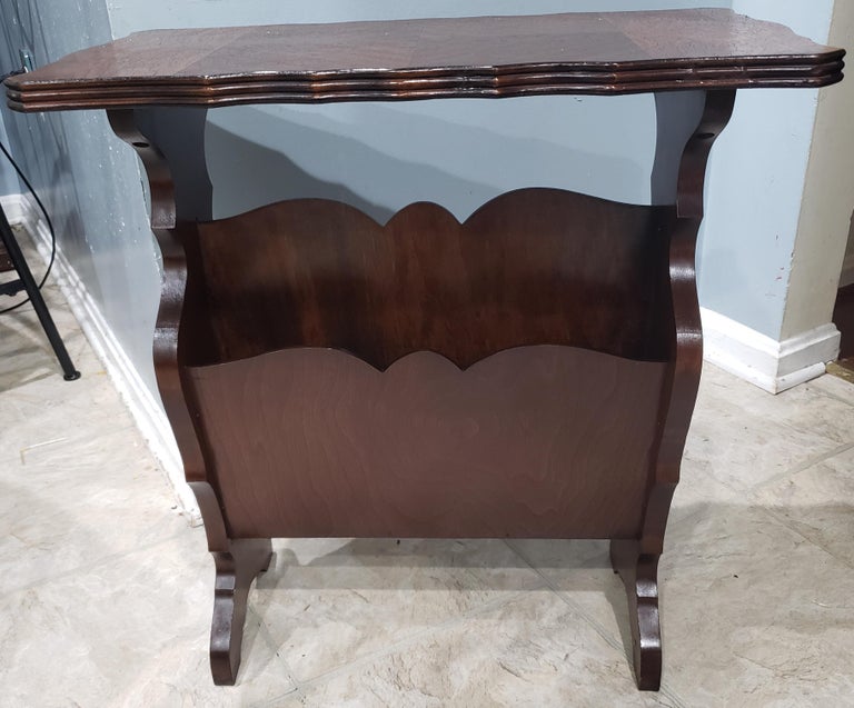 1960s Bookmatched Top Mahogany End Table Magazine Rack For Sale at ...