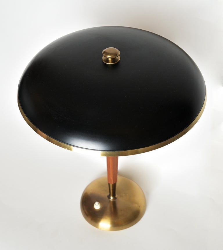 1960s Boréns Brass and Teak Desk Lamp For Sale at 1stDibs