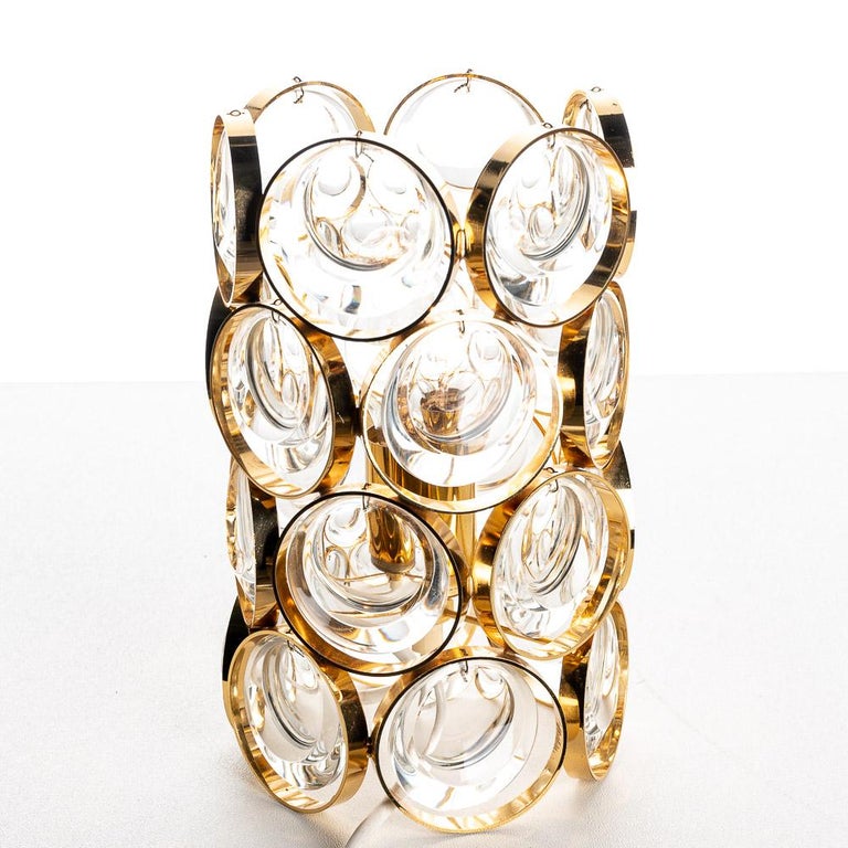 1960s Brass and Crystal Glass Table light by Palwa For Sale at 1stDibs