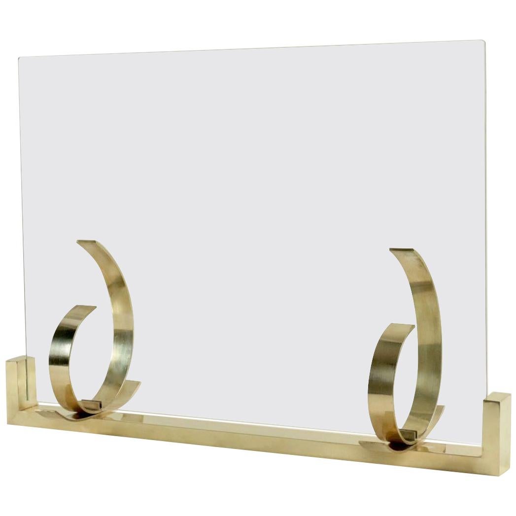 Brass Framed Mirrored Fire Screen For Sale at 1stDibs