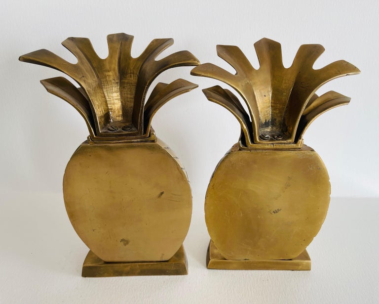 1960s Brass Pineapple Bookends, Pair For Sale at 1stDibs