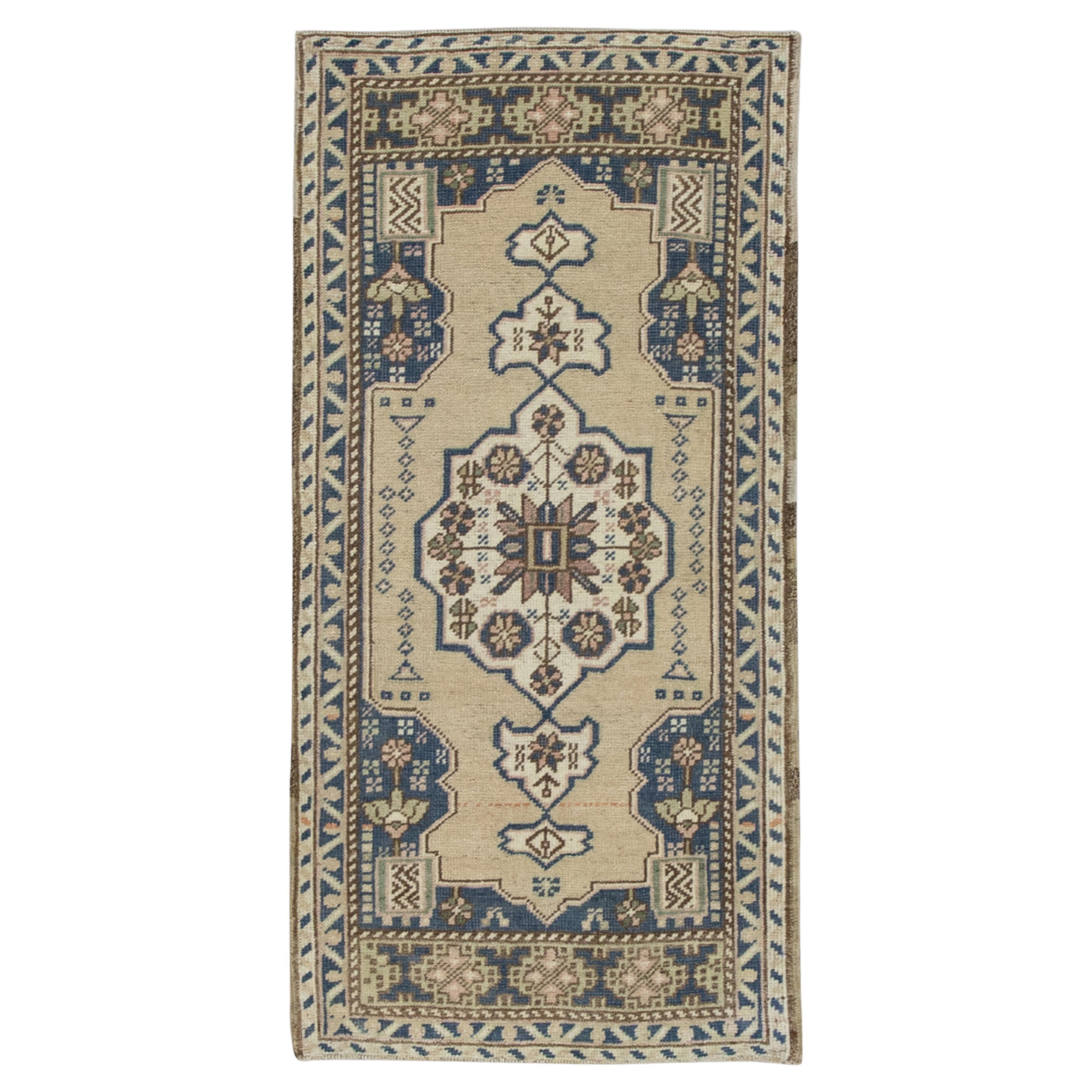 1960s Brown Vintage Turkish Rug 2'8" x 3'8" For Sale at 1stDibs