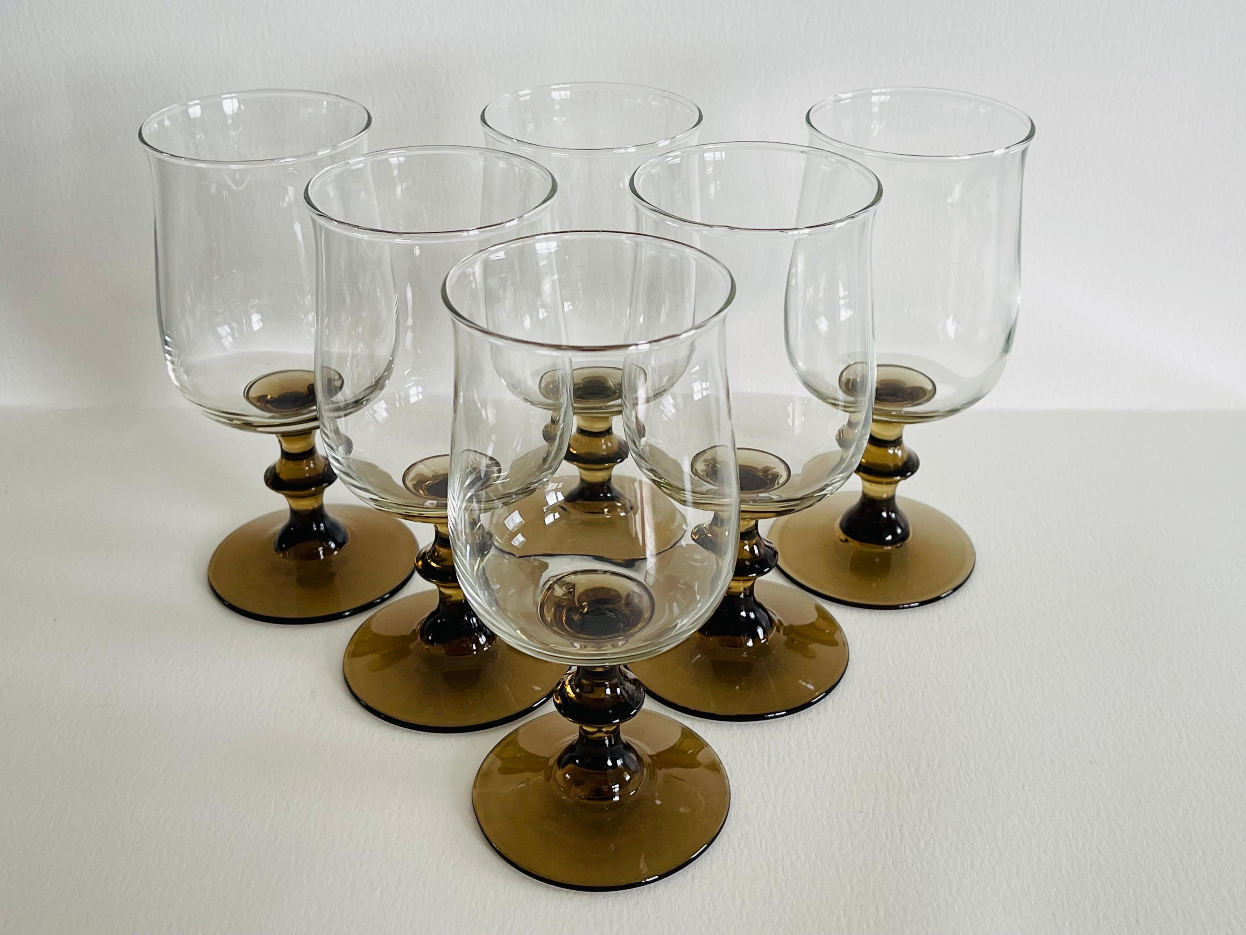 1960s, Brown Smoked Water Goblets, Set of 6 For Sale at 1stDibs ...