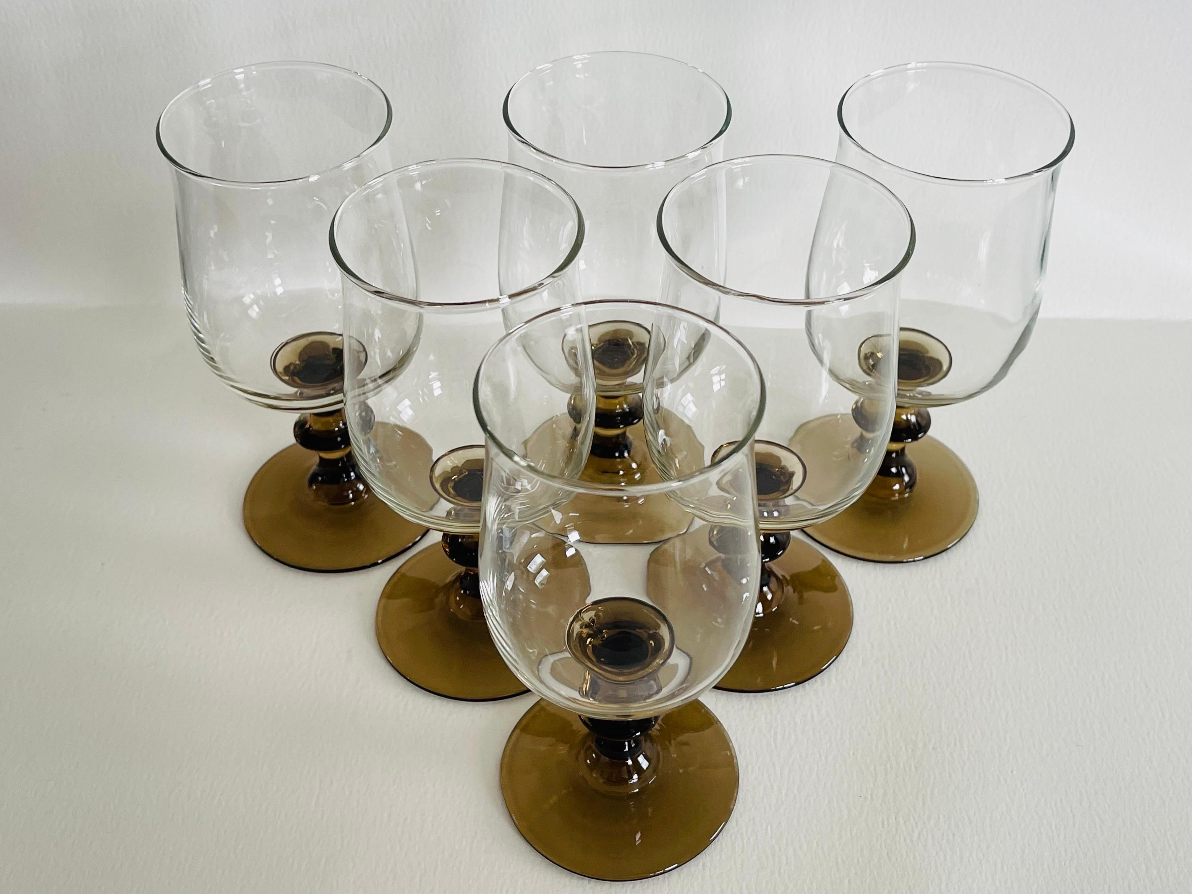 1960s, Brown Smoked Water Goblets, Set of 6 For Sale at 1stDibs ...