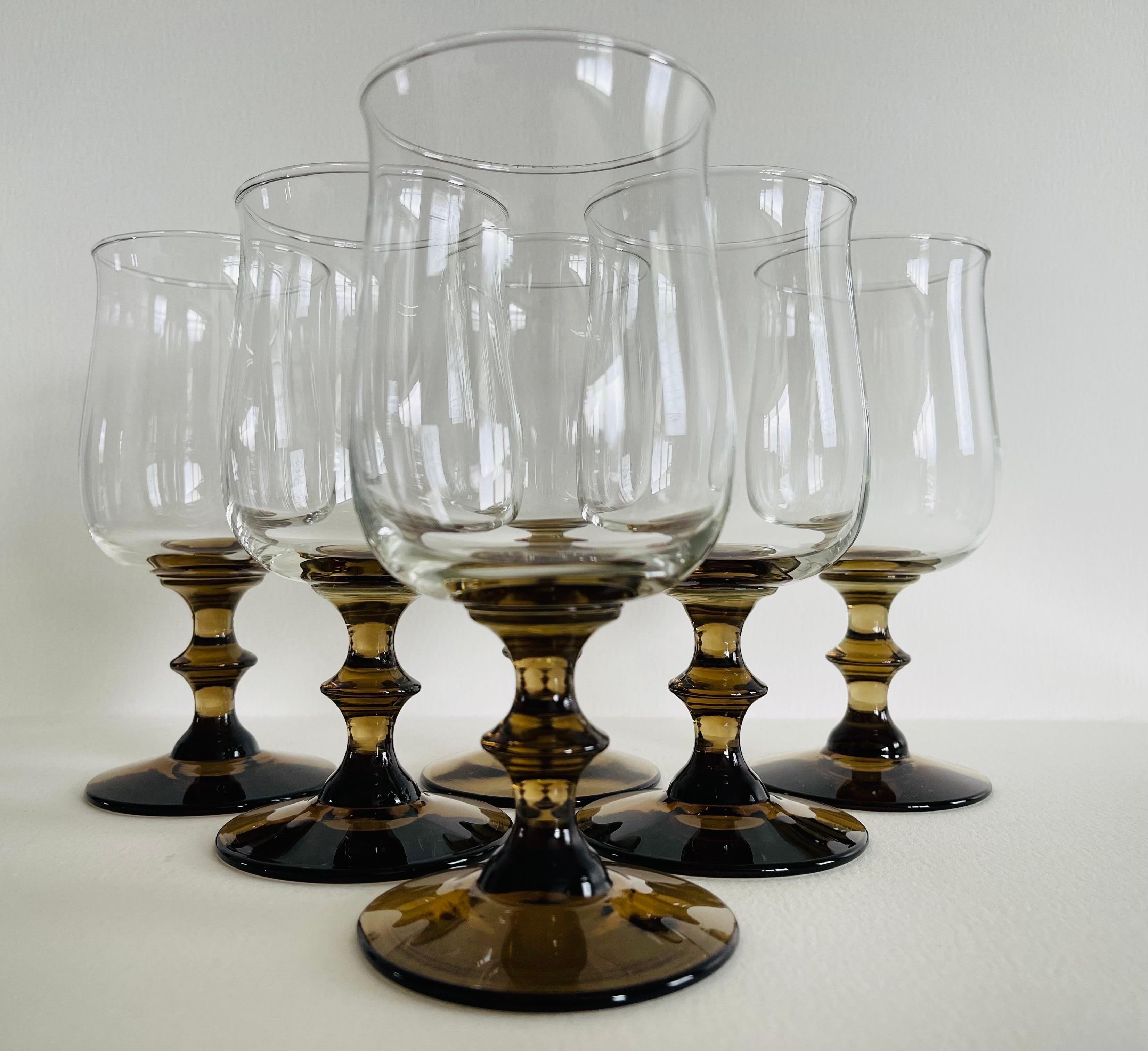 1960s, Brown Smoked Water Goblets, Set of 6 For Sale at 1stDibs ...