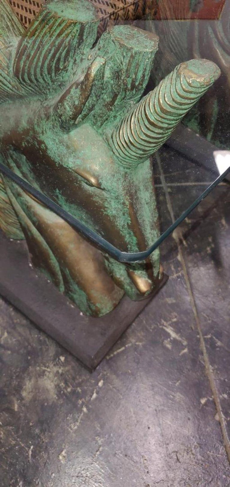 1960s Brutal Unicorn Horse Head Bases with Original Glass Top Dining ...