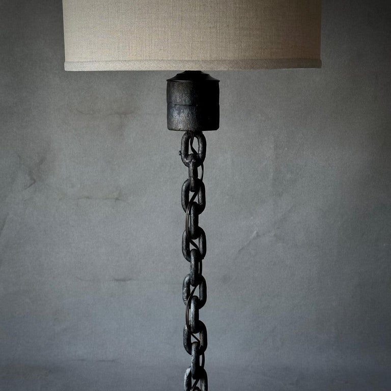 1960s Brutalist Chainlink Table Lamp For Sale at 1stDibs