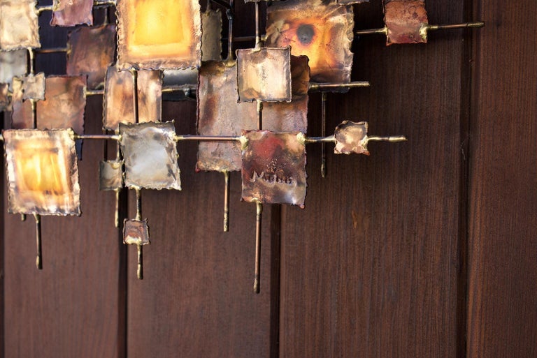 1960s Brutalist Mixed Metal Squares Welder Wall Art Mid-Century ...