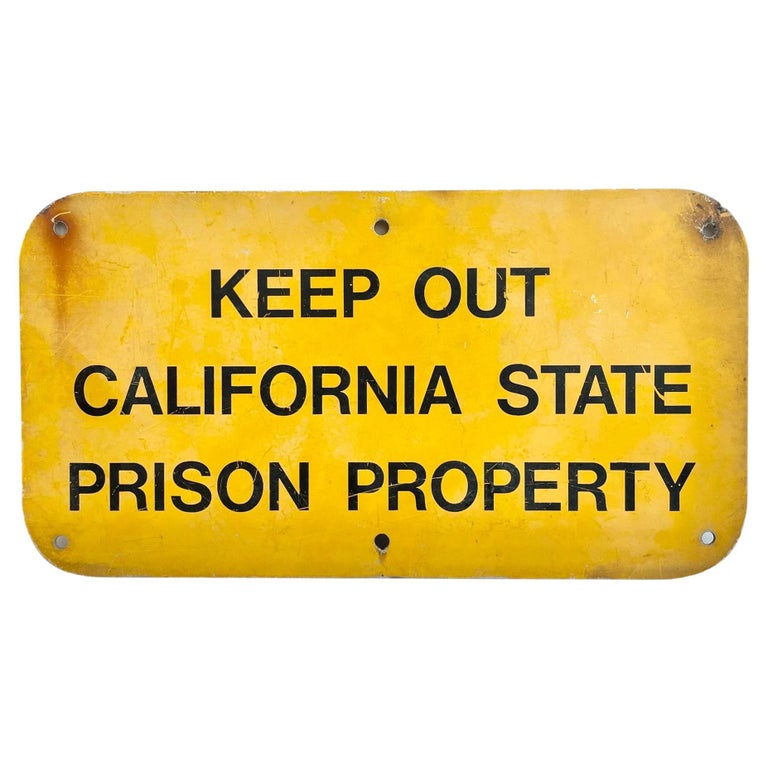 1960s California Prison Sign For Sale at 1stDibs