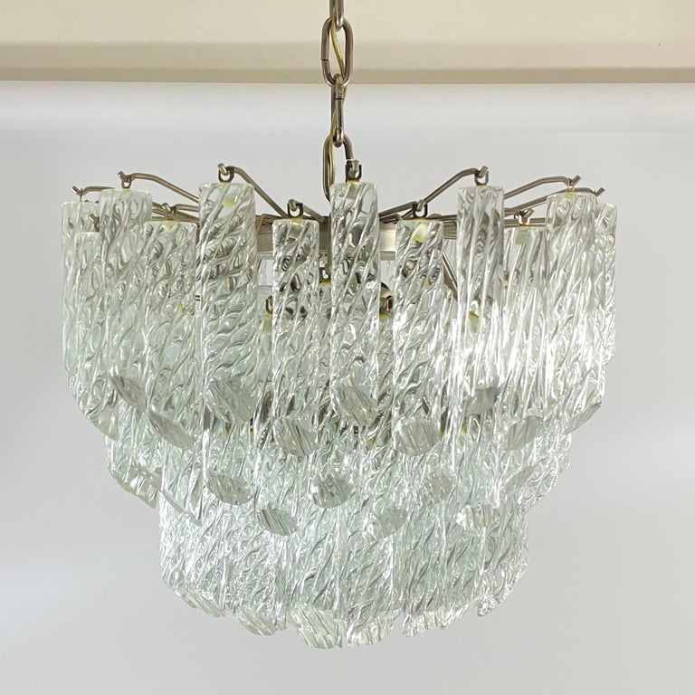 1960s Camer Spiral Murano Glass Chandelier For Sale at 1stDibs