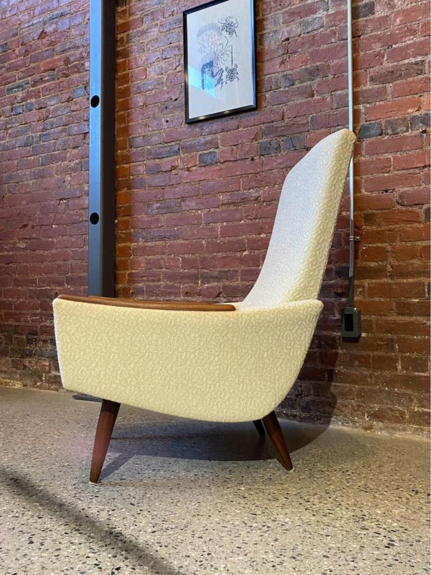 1960s Canadian Teak High Back Lounge Chair For Sale at 1stDibs