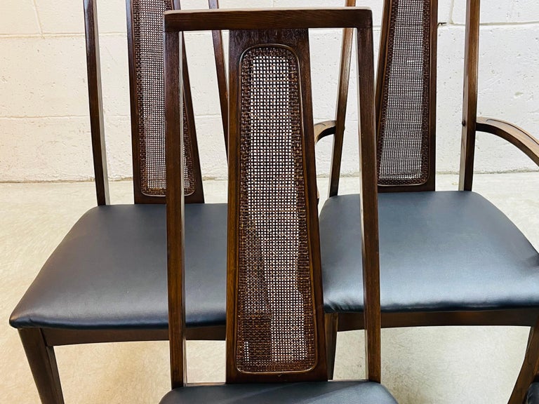 1960s Cane Back Dining Room Chairs, Set of 5 For Sale at 1stDibs