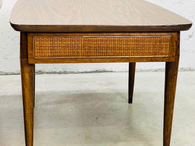 1960s Cane Front Side Tables, Pair For Sale at 1stDibs