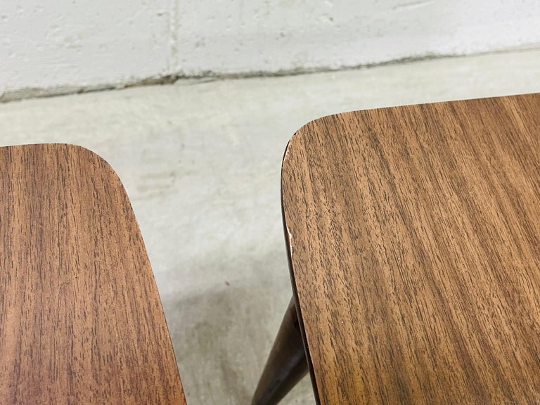 1960s Cane Front Side Tables, Pair For Sale at 1stDibs