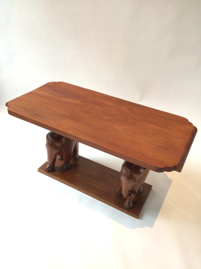1960s, Carved Mahogany Elephant Coffee Table For Sale at 1stDibs