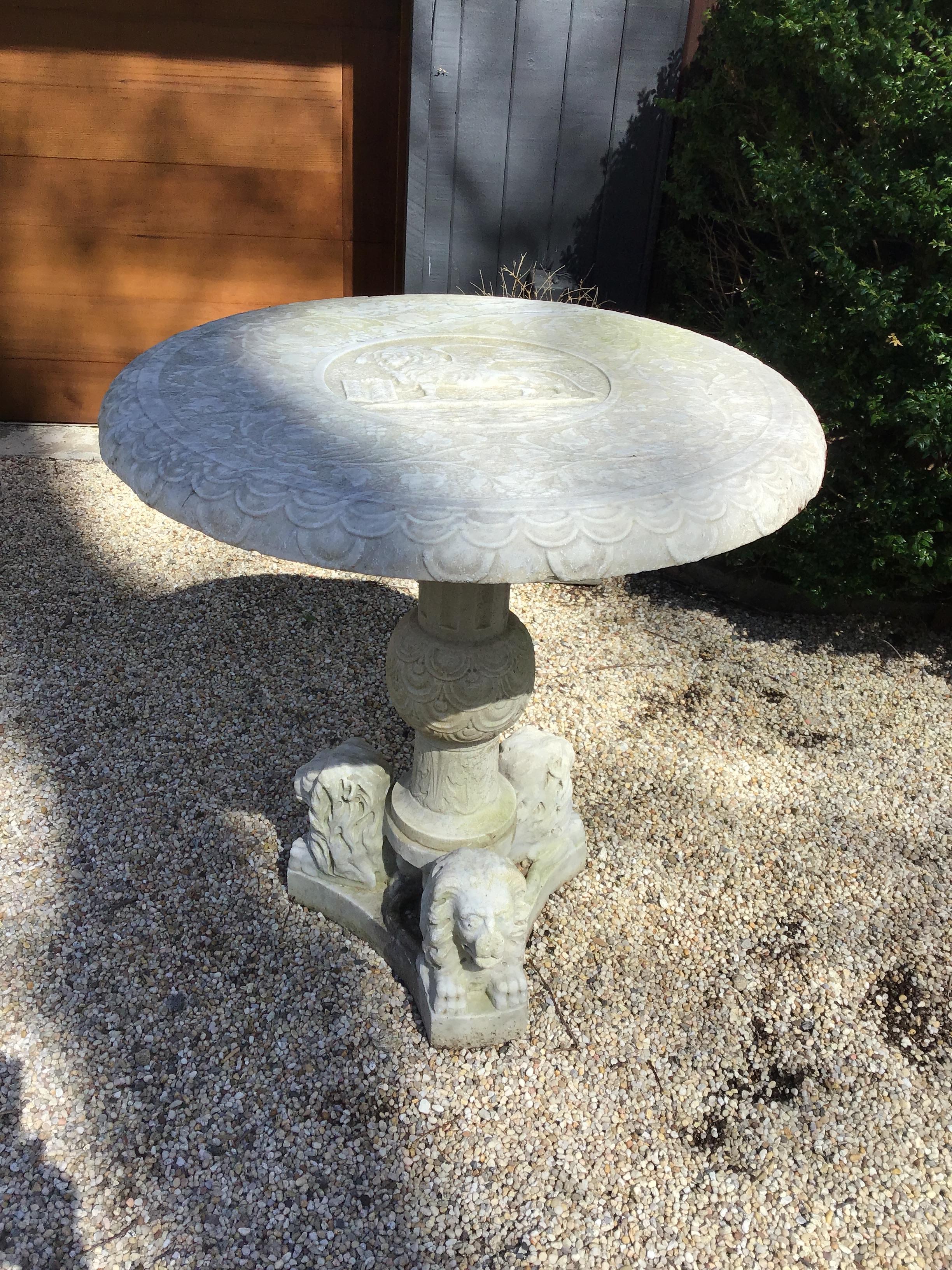 1960s Carved Marble Lion/Griffin Table For Sale at 1stDibs | cedric ...
